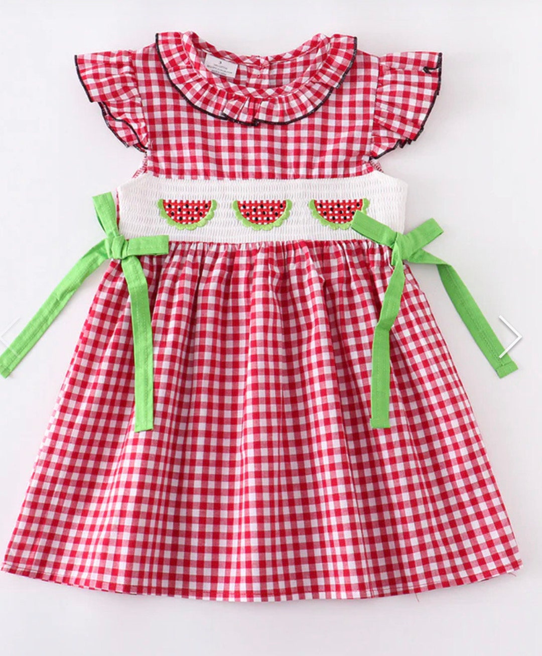 Custom Monogrammed Watermelon Smocked Ruffle Dress - Etsy