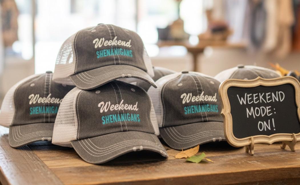 Custom Monogrammed Weekend Shenanigans Distressed Trucker Hat ...