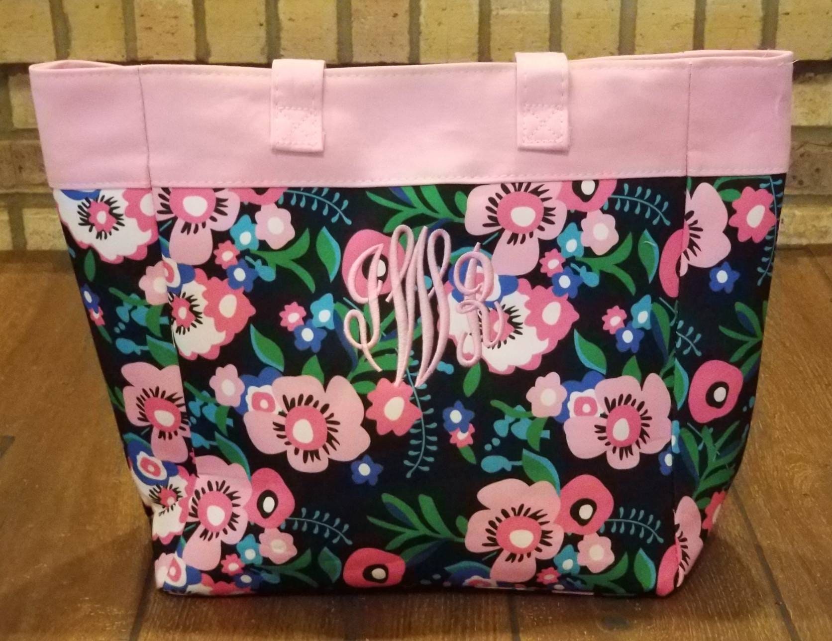Monogrammed Beach Tote Bags Embroidered Beachy Summer | Etsy