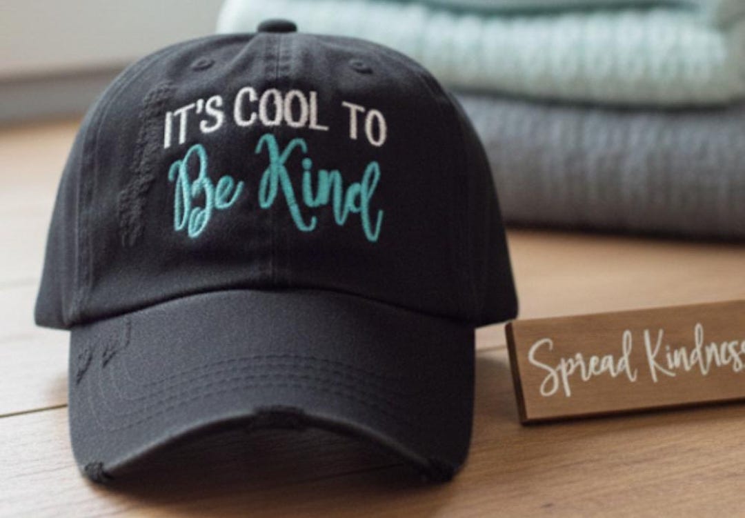 Embroidered Baseball Cap - It's Okay to Be Kind, Kindness Message - Etsy
