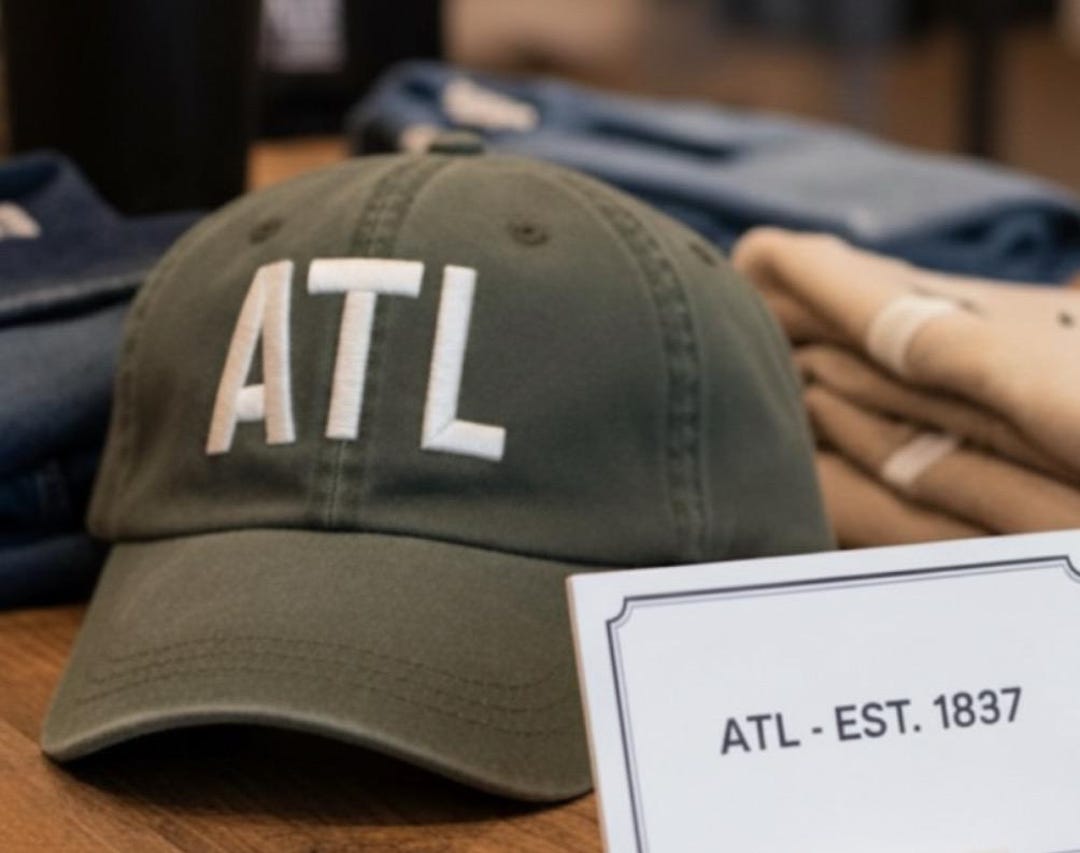 Embroidered ATL Atlanta Airport Code Baseball Hat - Spruce Green Travel ...