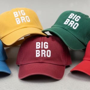 Custom Embroidered Big Bro Baseball Hat - Toddler Youth Sizes ...