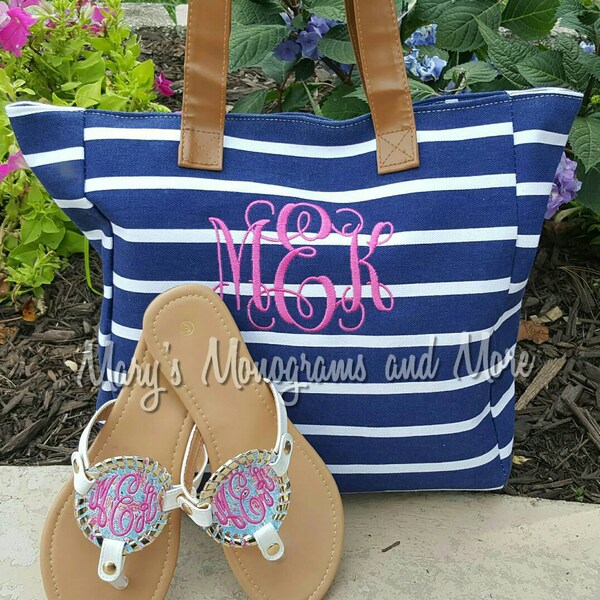 Striped Beach Bag - Etsy