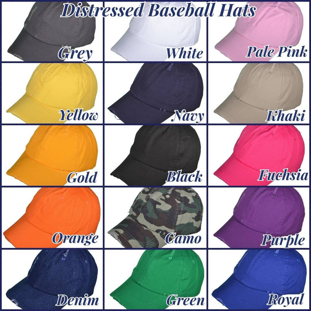 Monogrammed Distressed Baseball Hats Embroidered | Etsy