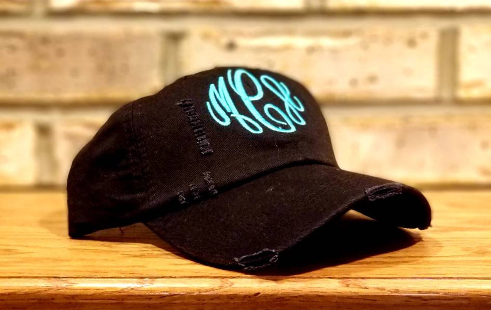 Monogrammed Distressed Baseball Hats - Embroidered, Personalized Ball ...