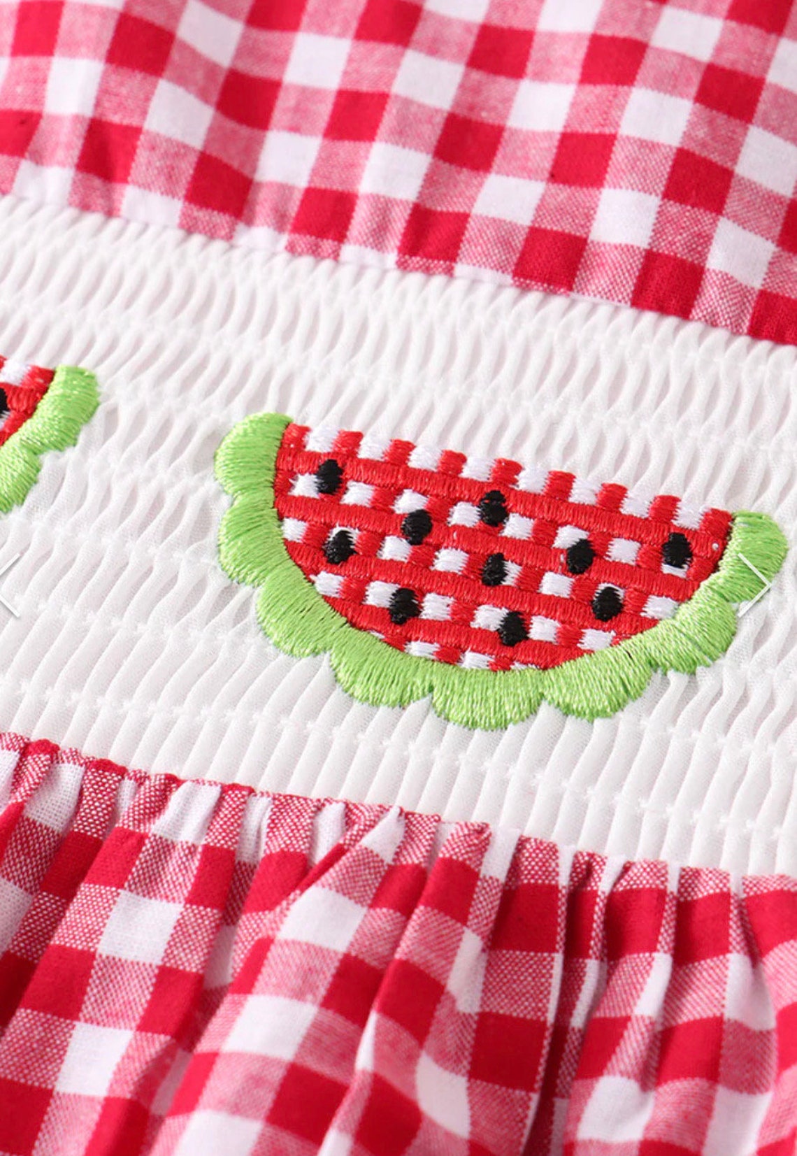 Custom Monogrammed Watermelon Smocked Ruffle Dress - Etsy