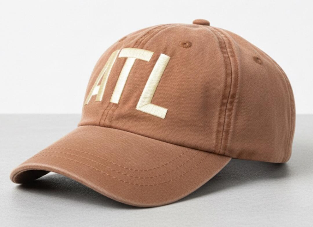 Embroidered ATL Airport Code Baseball Hat - Terra Cotta Atlanta ...