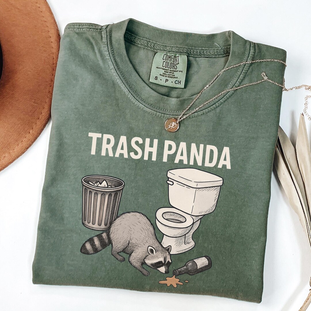 Trashed Panda Comfort Colors® T-shirt, Funny Raccoon Graphic Tee - Etsy