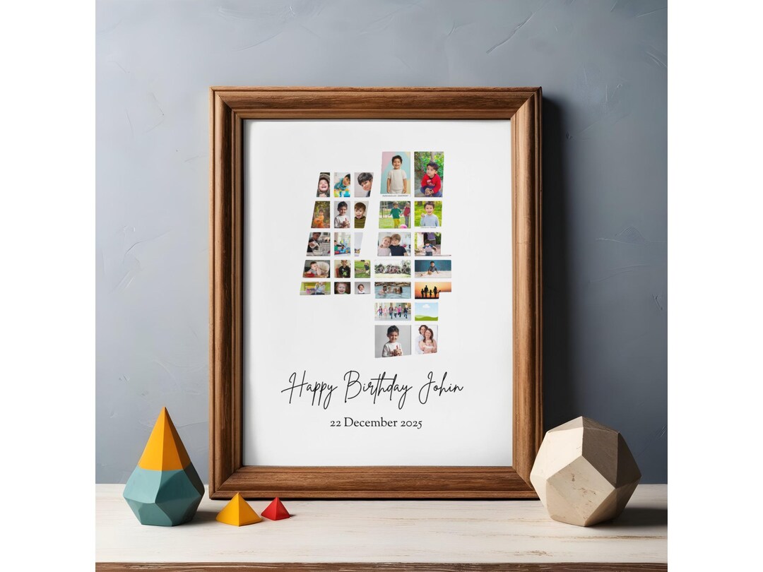 4th Birthday Photo Collage Template, Number 4 Collage, 4th Collage ...