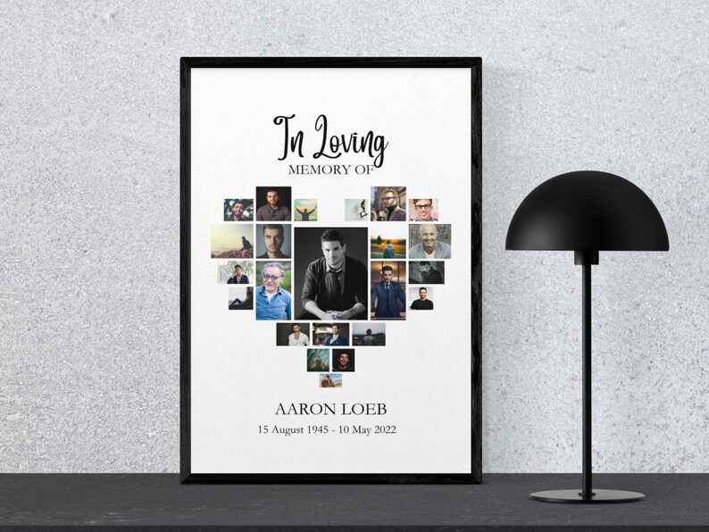 Editable Funeral Photo Collage Template | Memorial Picture Display ...