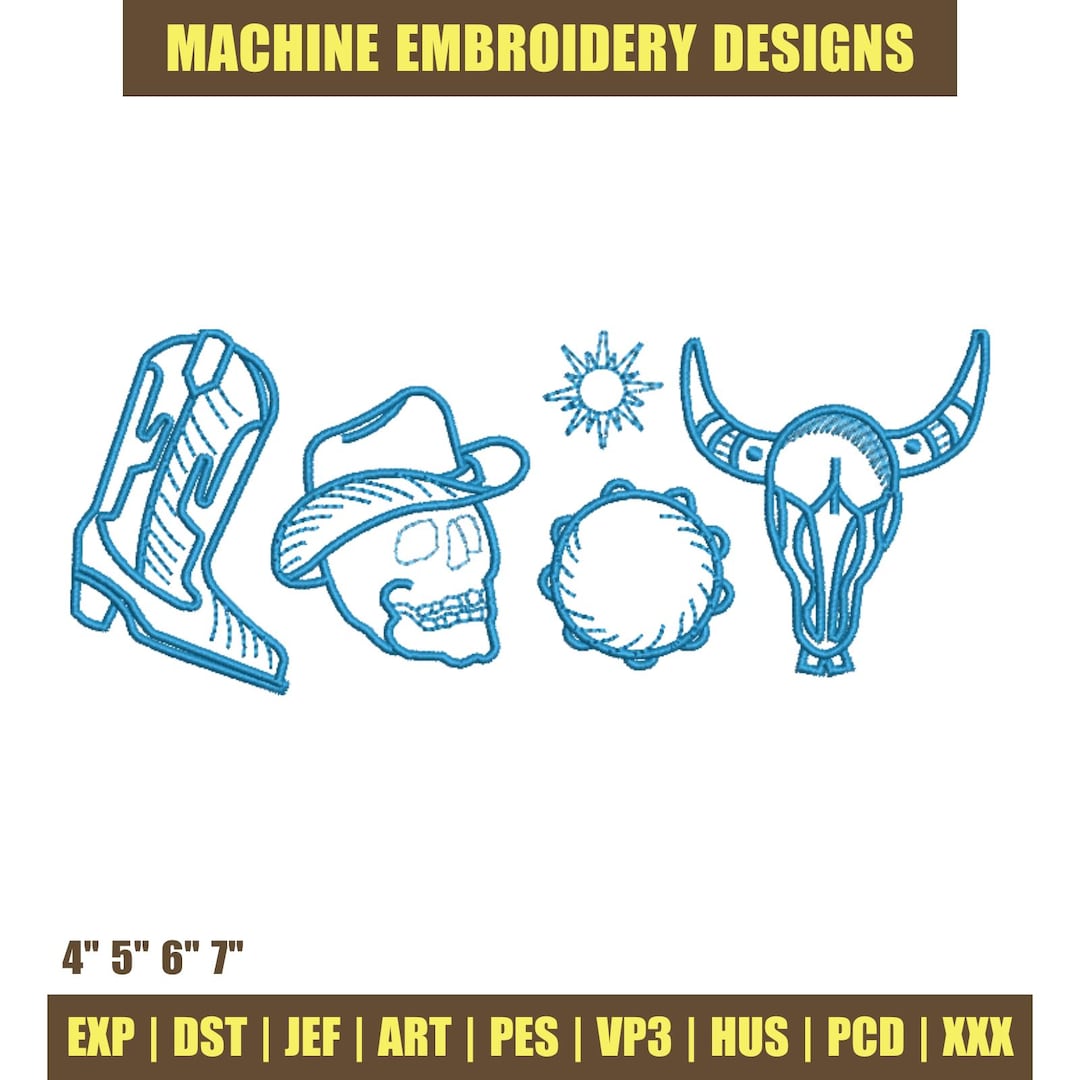 Western Embroidery Design, Cowboy Machine Embroidery Files, Vintage ...