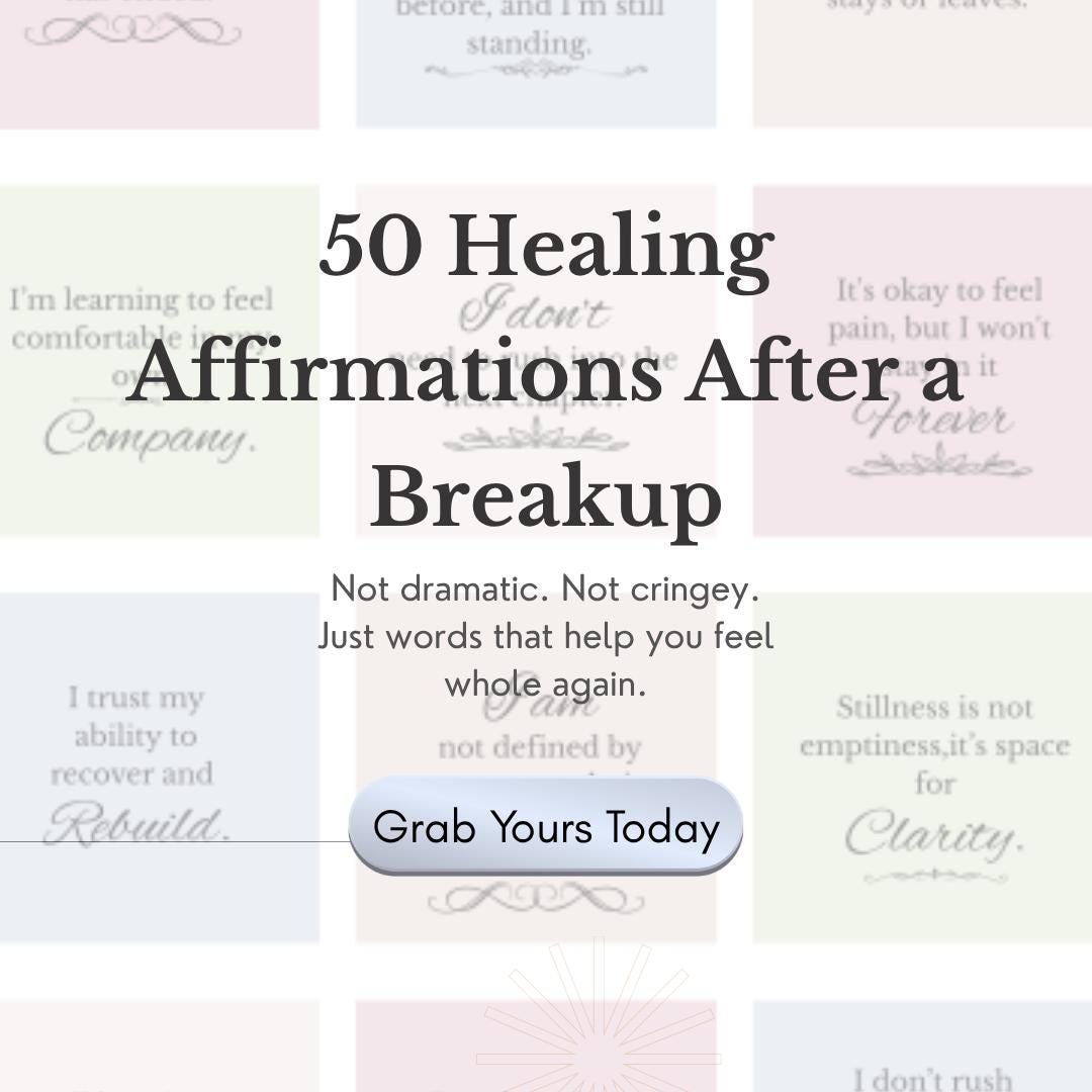 50 Printable Breakup Affirmation Cards – Healing, Self-love & Recovery ...