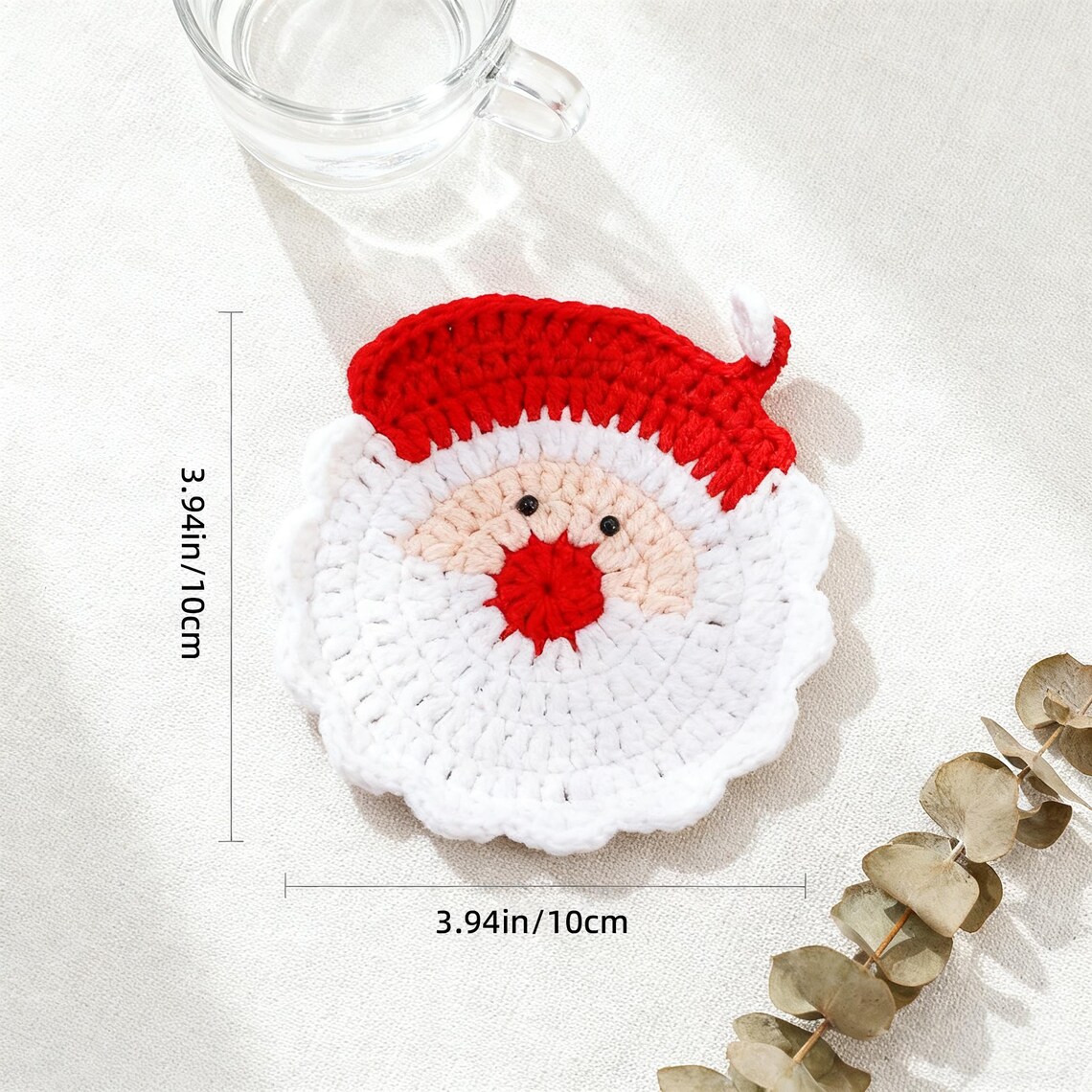 Handmade Wool Christmas Coaster Set: Crochet Holiday Mug Rugs - Etsy
