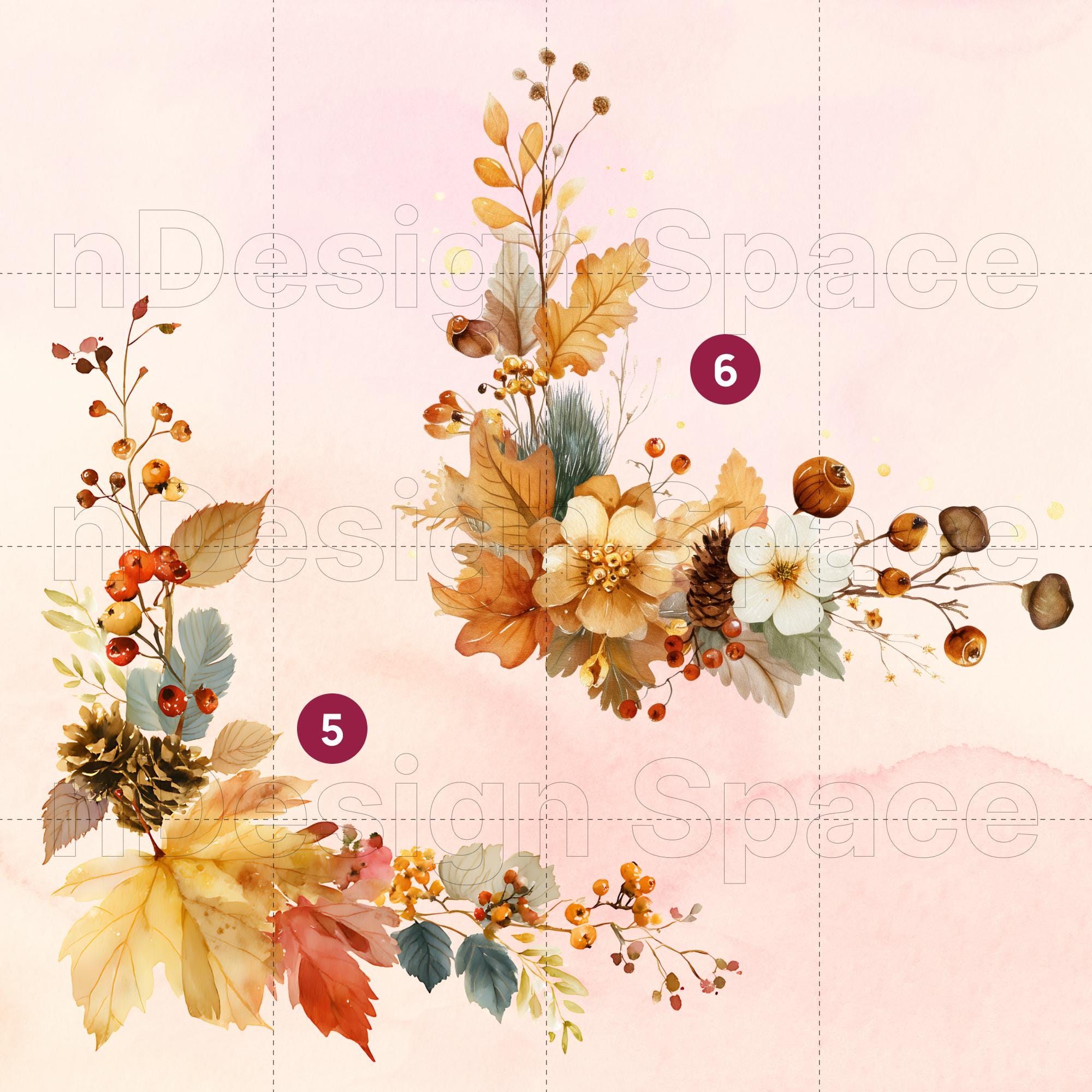 Watercolor Fall Clipart: Autumn Frames, Leaves & Wreaths (PNG Digital ...
