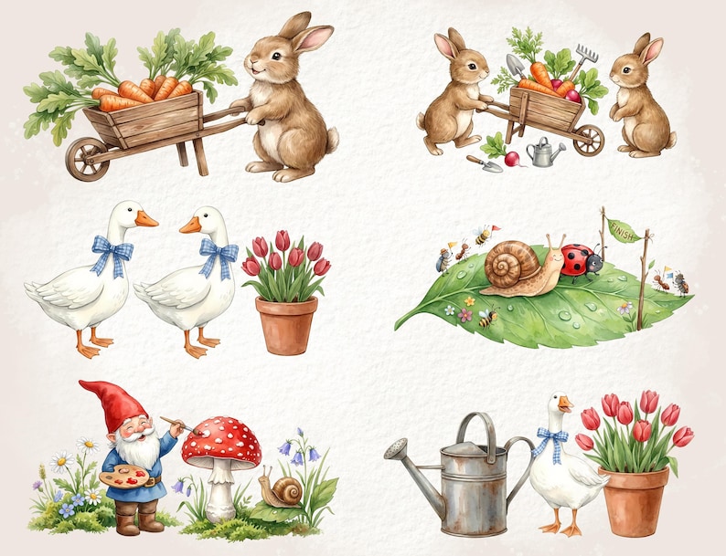Spring Animals Watercolor Clipart Bundle, Floral Frames, Woodland ...