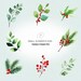 Christmas Botanical Watercolor Clipart | Winter Greenery Elements | 36 ...