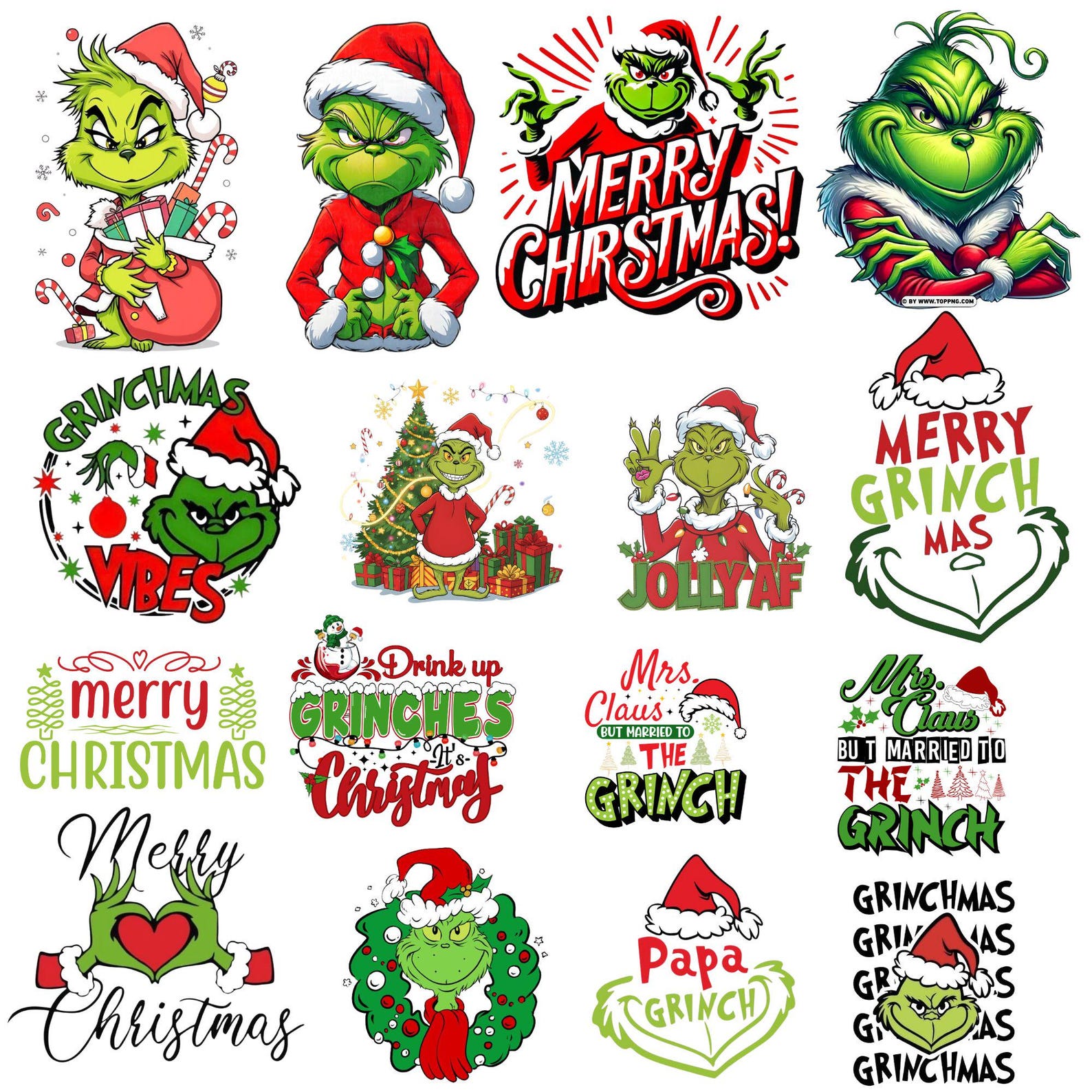 Grinch Christmas PNG Mega Bundle | Merry Grinchmas Clipart Pack | Funny ...