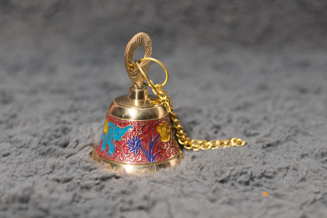 Brass Handpainted Hanging Bell | Puja Bell | Ghanti - Etsy