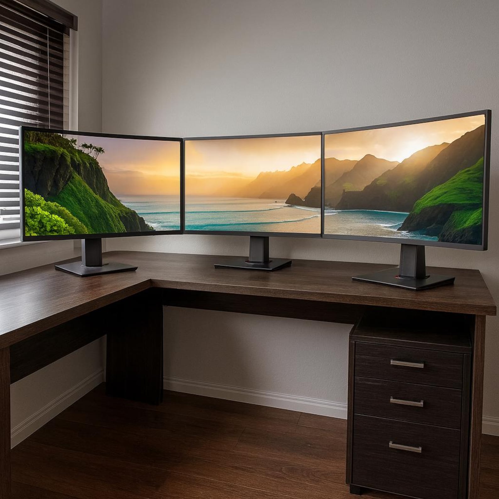 Triple Monitor Wallpaper 48:9 Bundle | Volcanic Island Series | Super ...