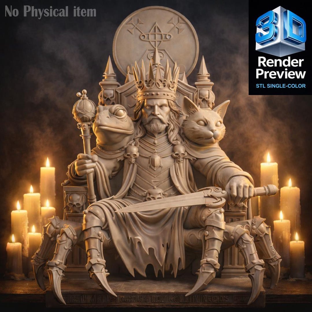 Bael Goetia King | Occult Demon Statue | Single Color STL Model for 3D ...