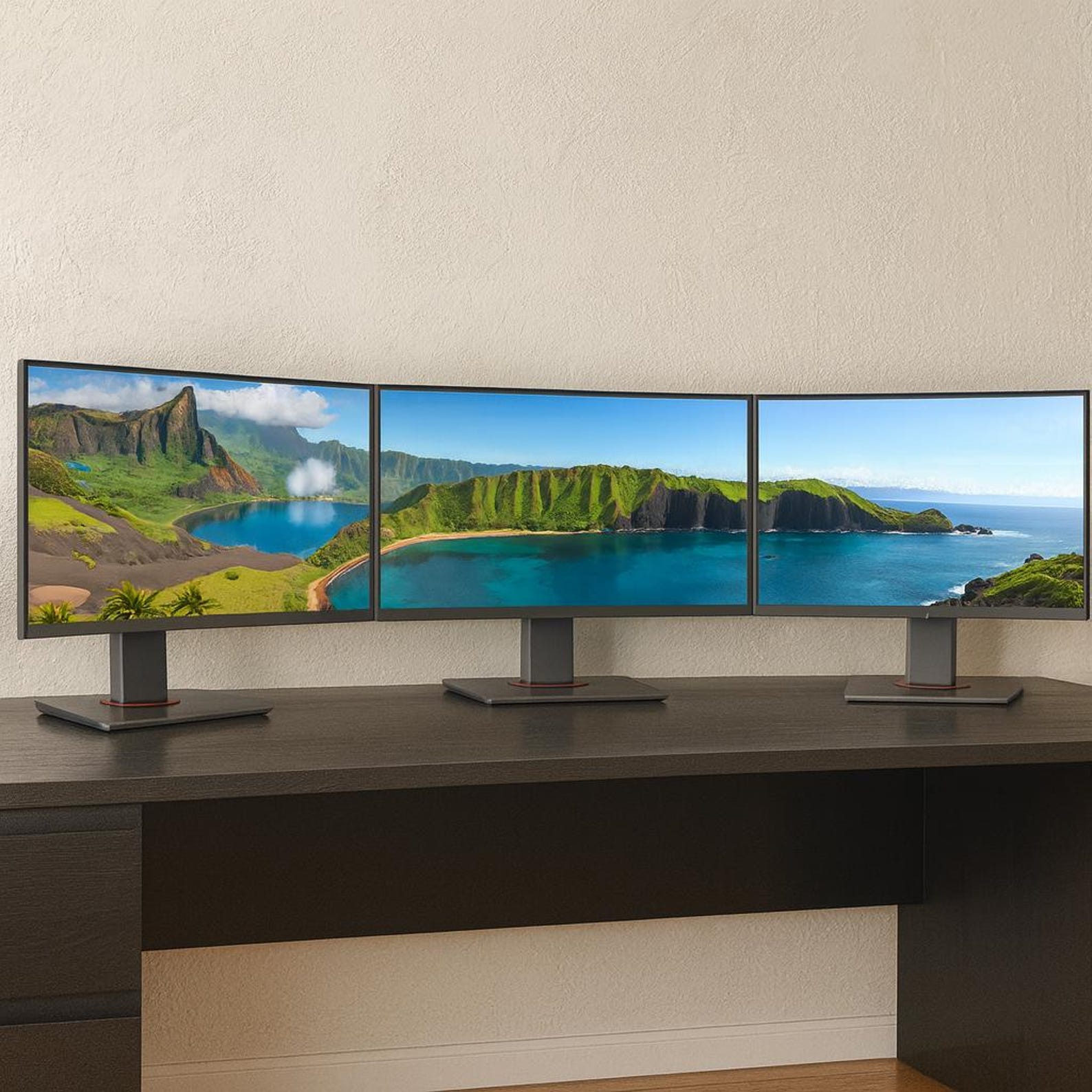Triple Monitor Wallpaper 48:9 Bundle | Volcanic Island Series | Super ...