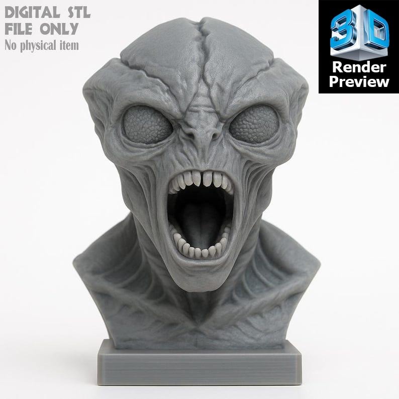 Alien Bust STL Bundle: Sci-fi Horror 3D Print Models (digital Download ...