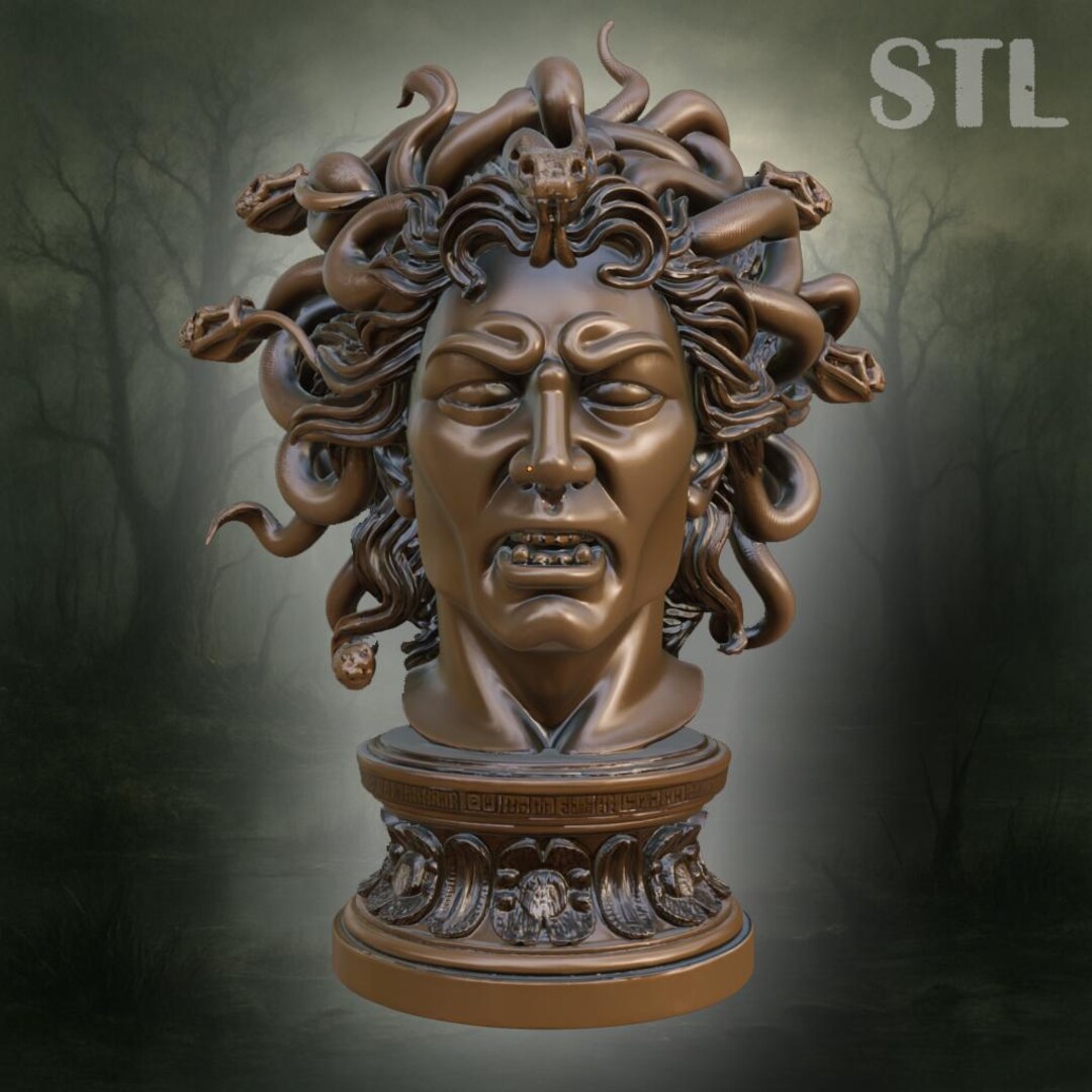 STL File / 3D Print Model – Medusa Head STL | Gorgon Statue | Greek ...