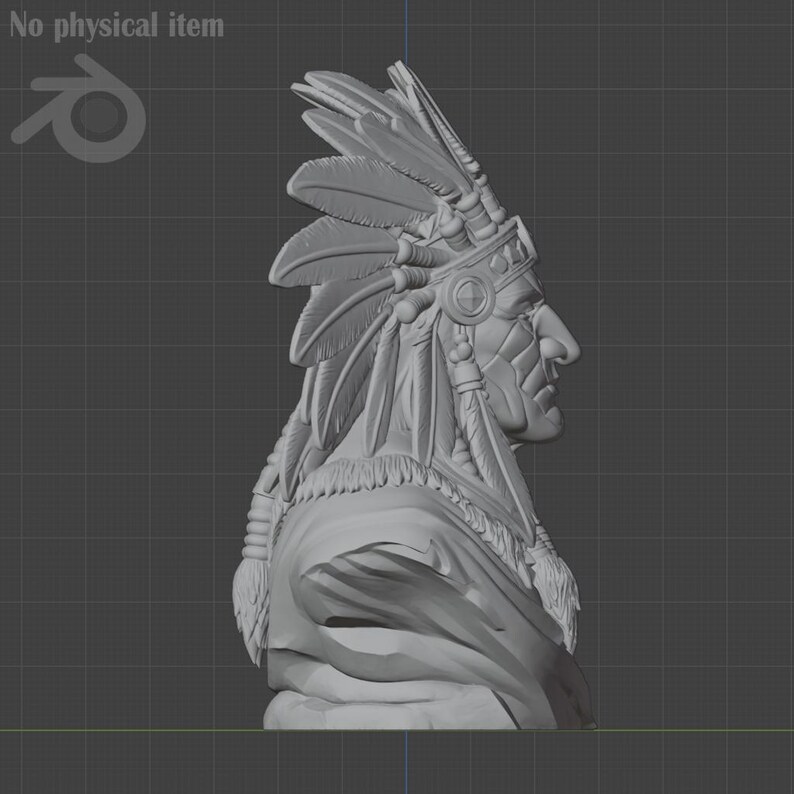 Native American Chief Bust | Single-color STL Model for 3D Printing ...