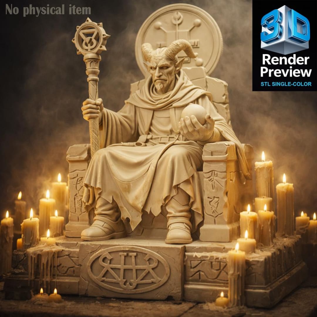 Vassago Goetia Demon STL | Third Spirit of Goetia | Occult Demon Statue ...