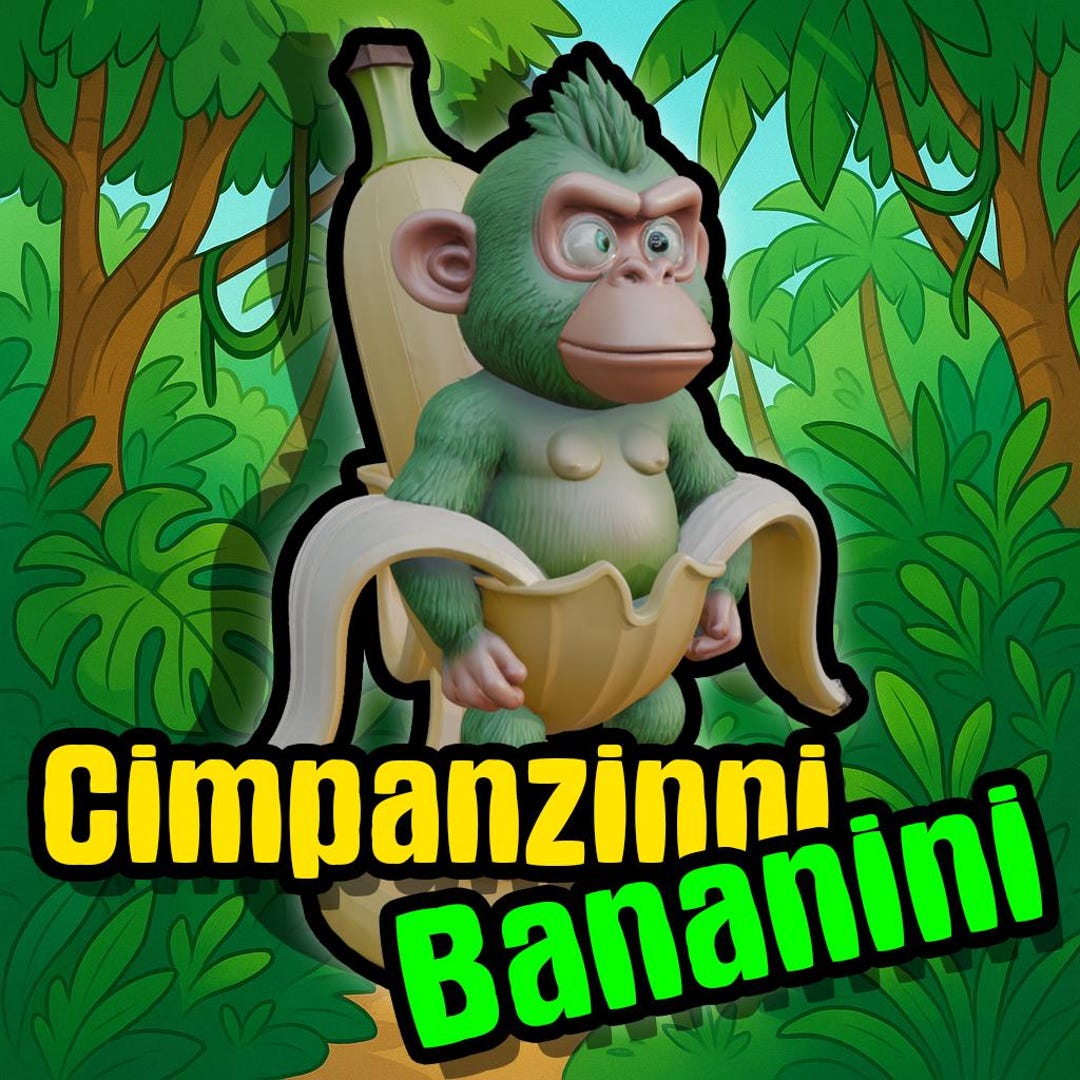 Chimpanzinni Bananini STL – 3D Printable Meme Figurine, Italian ...