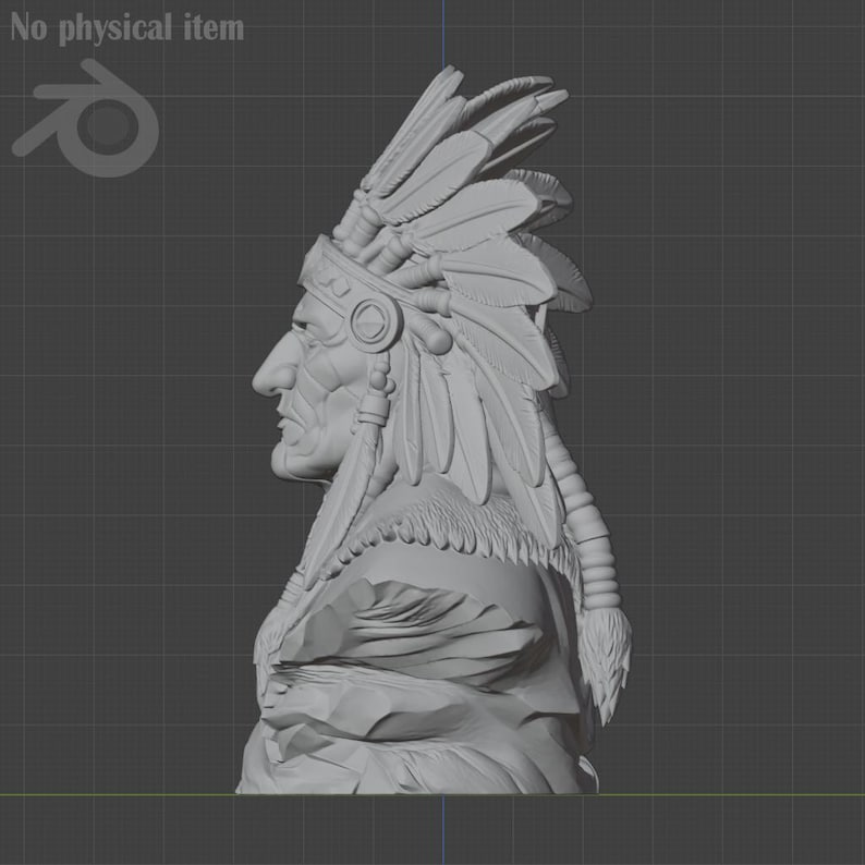 Native American Chief Bust | Single-color STL Model for 3D Printing ...