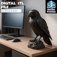 Ornate Raven Crow Skull STL 3D Printer File - Etsy