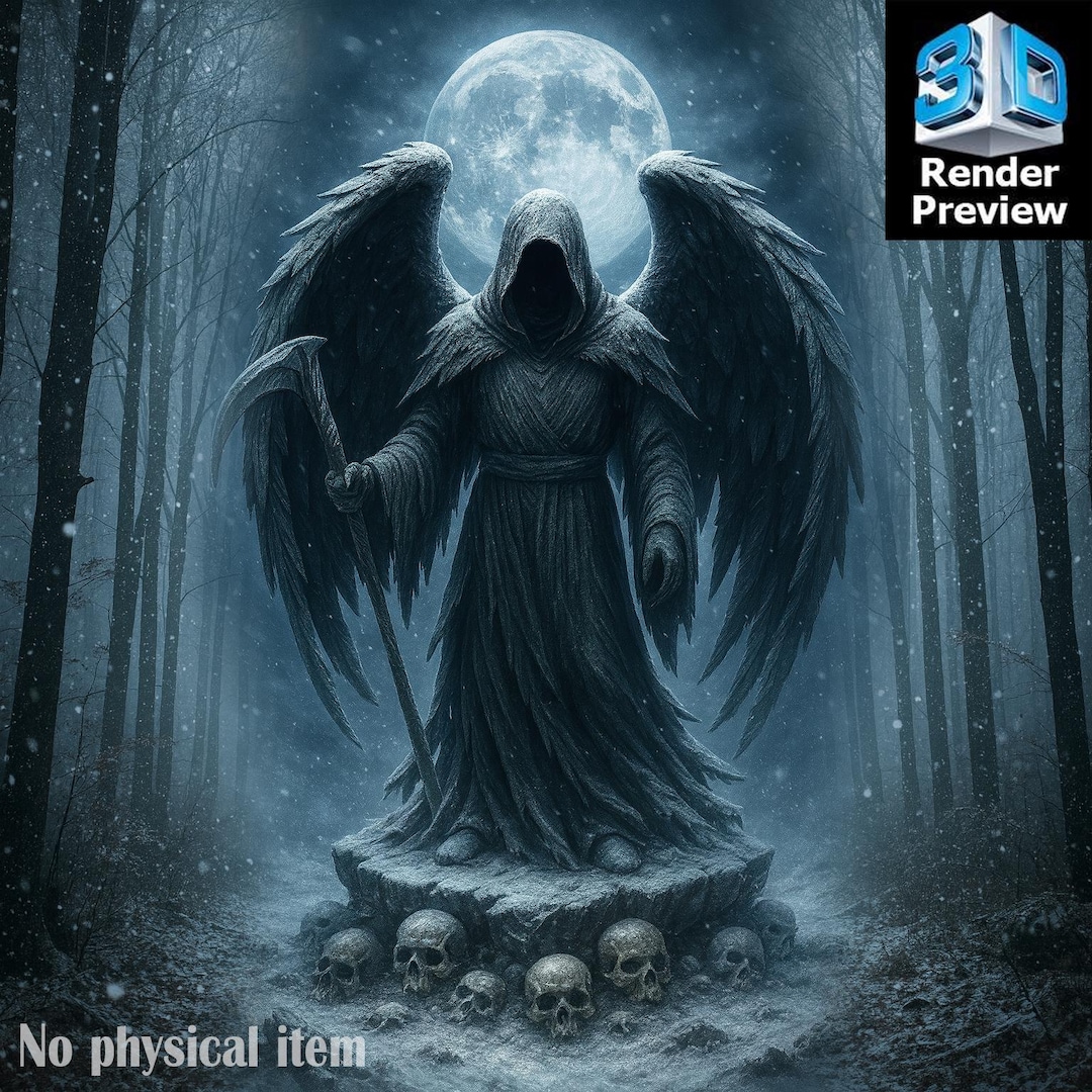 Azrael Angel of Death – Winged Figurine Model for 3D Printing ...
