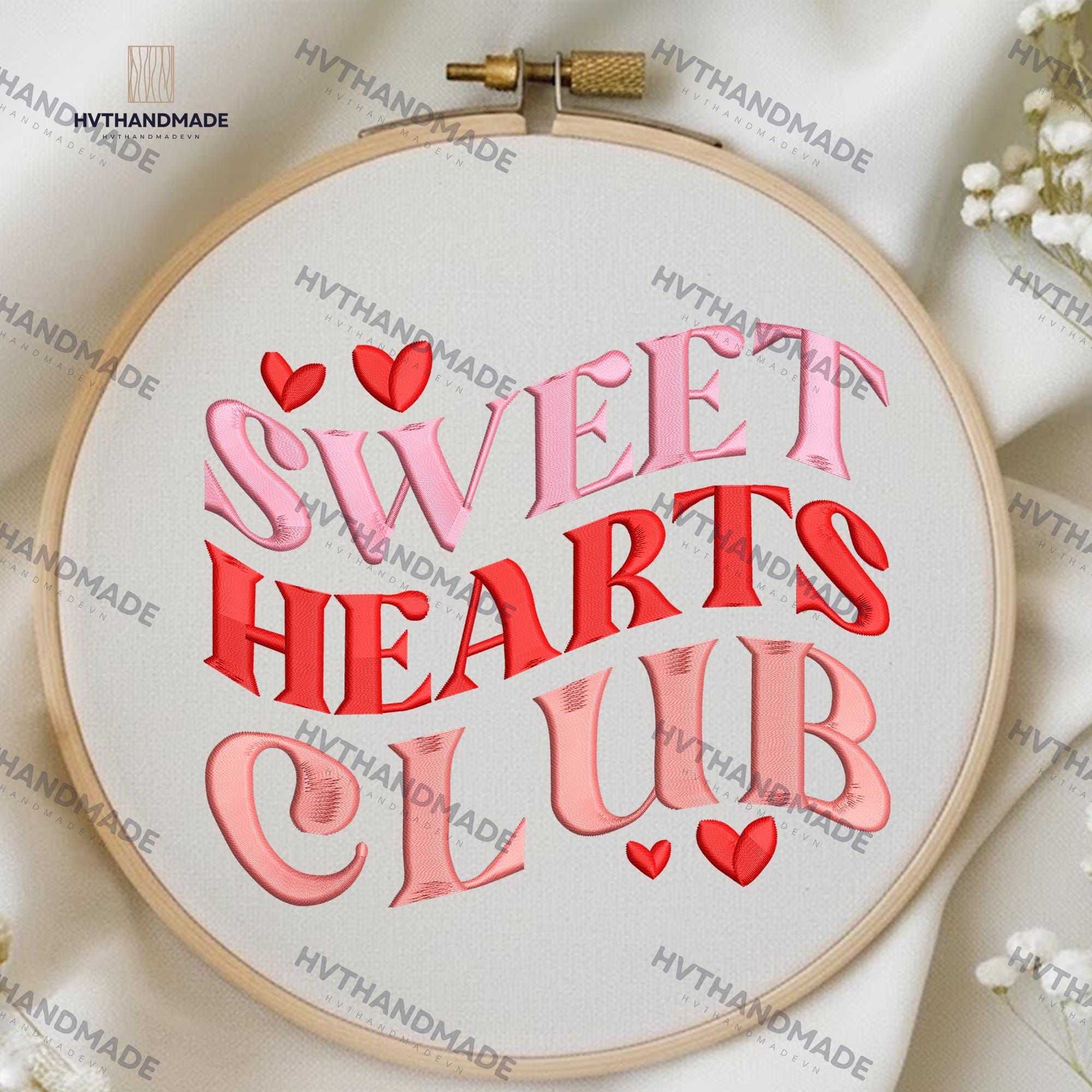 Sweet Hearts Club Embroidery Pattern, Little Girl Valentine Files for ...