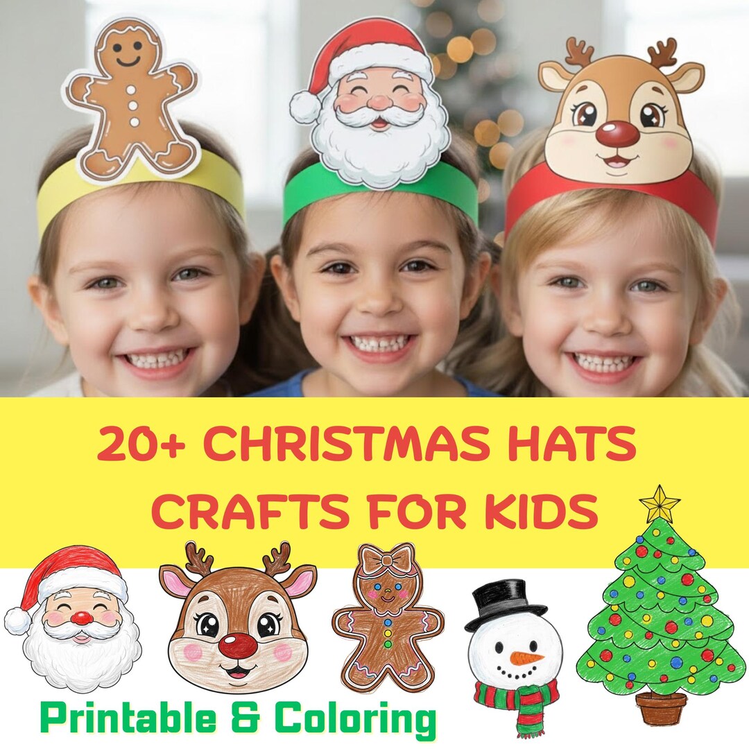 20+ Christmas Hats Crafts for Kids – Printable & Coloring | Santa, Elf ...