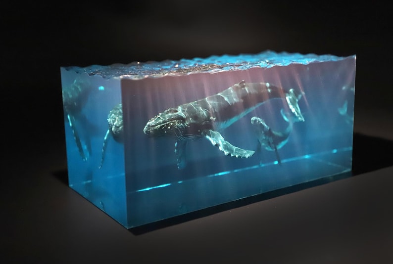 Handmade Humpback Whale Resin Art – Ocean Diorama Sculpture – Limited ...