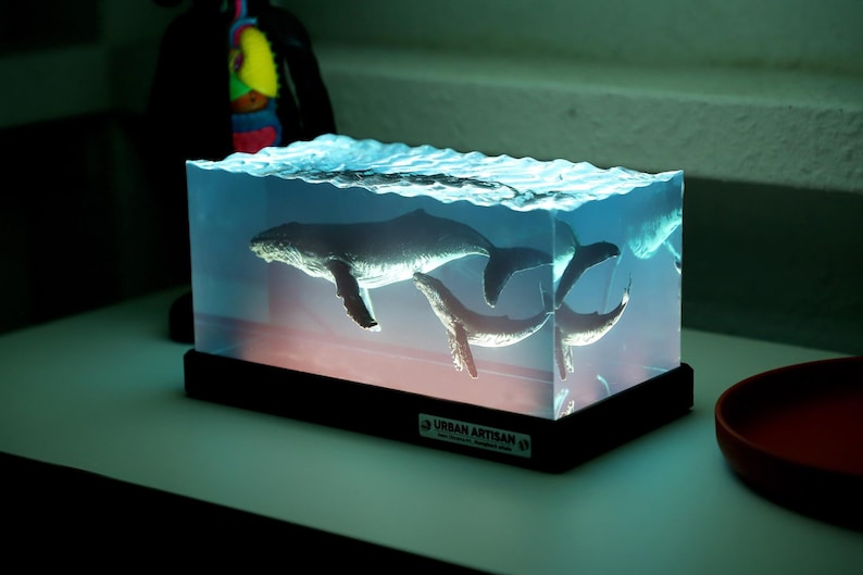 Handmade Humpback Whale Resin Art – Ocean Diorama Sculpture – Limited ...