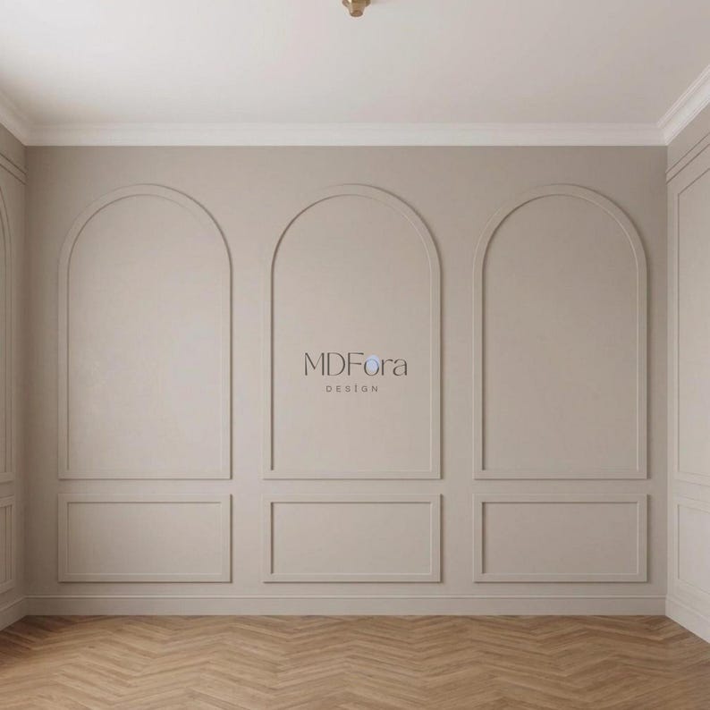 Custom Arched Oval MDF Wall Panel Kit – Modern Living Room Accent Decor ...