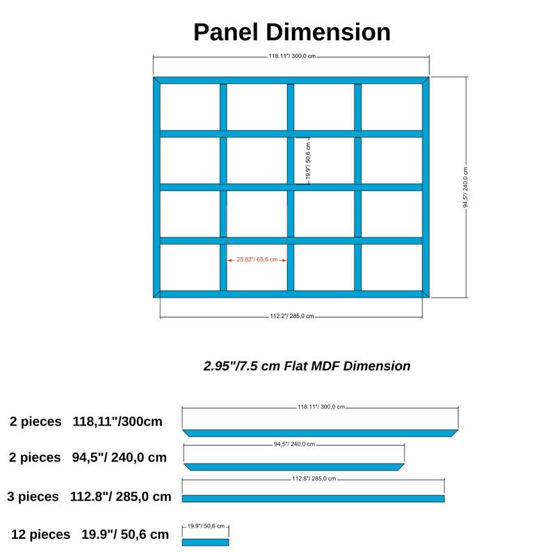Custom Wall Art,diy Wall Molding Kit: CNC Cut MDF Wainscoting Panel ...