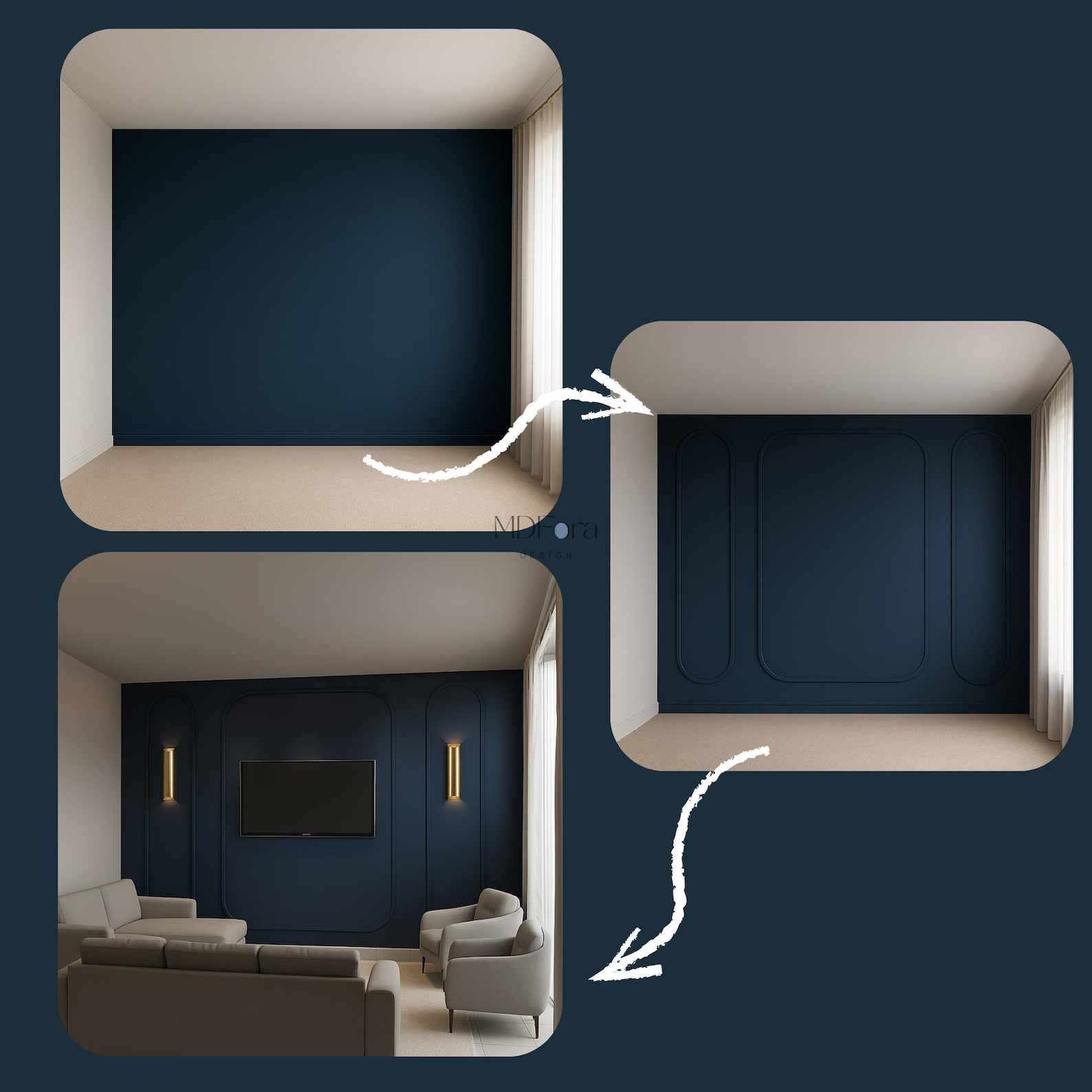 Arched Wall Panel Kit – Pre-cut MDF Wall Moulding | Custom Size ...