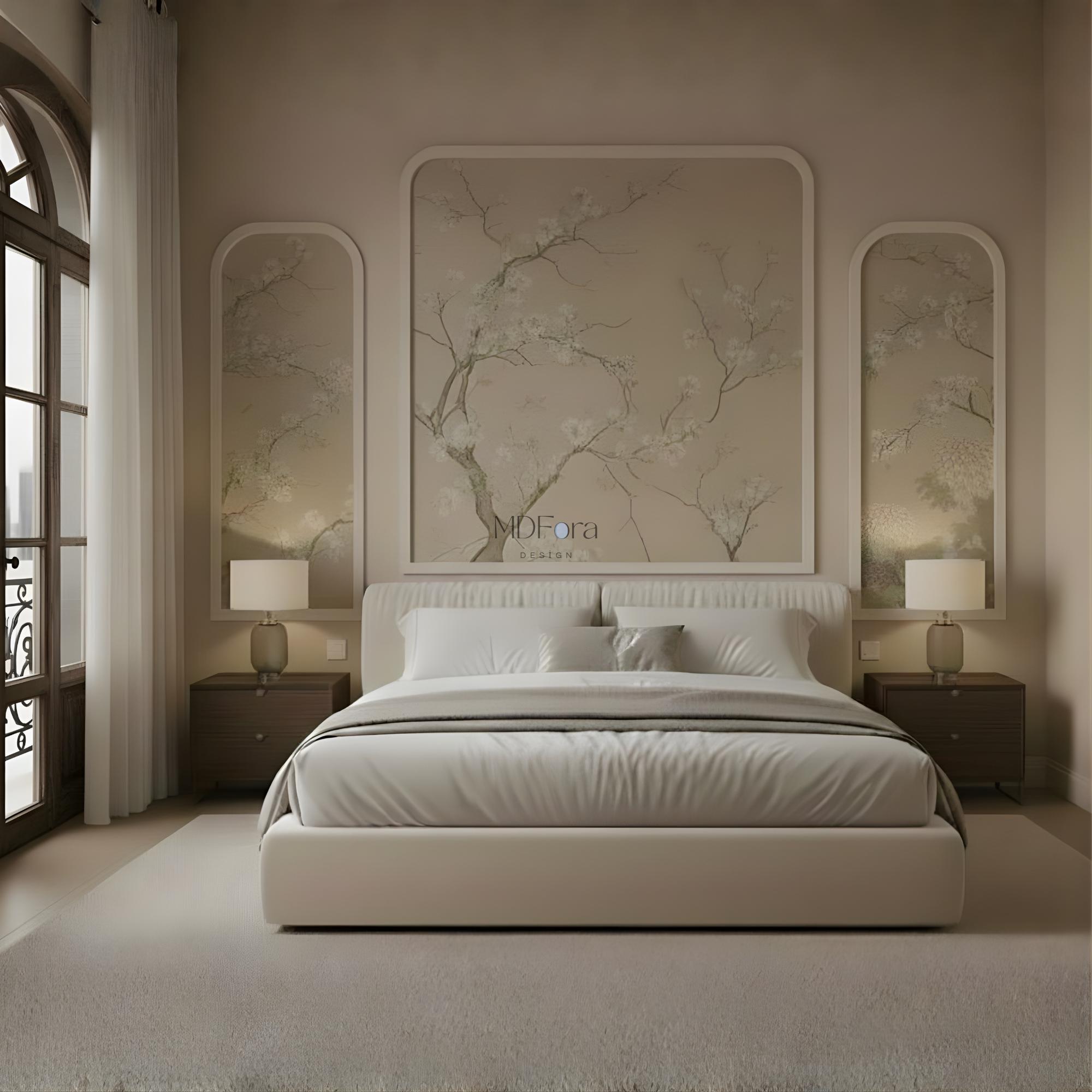 Arched Wall Panel Kit, Pre-cut MDF Molding, Modern Bedroom Accent Wall ...