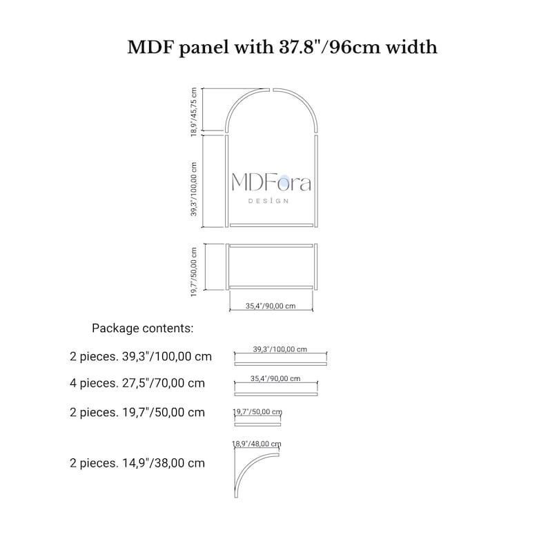 Custom Arched Oval MDF Wall Panel Kit – Modern Living Room Accent Decor ...