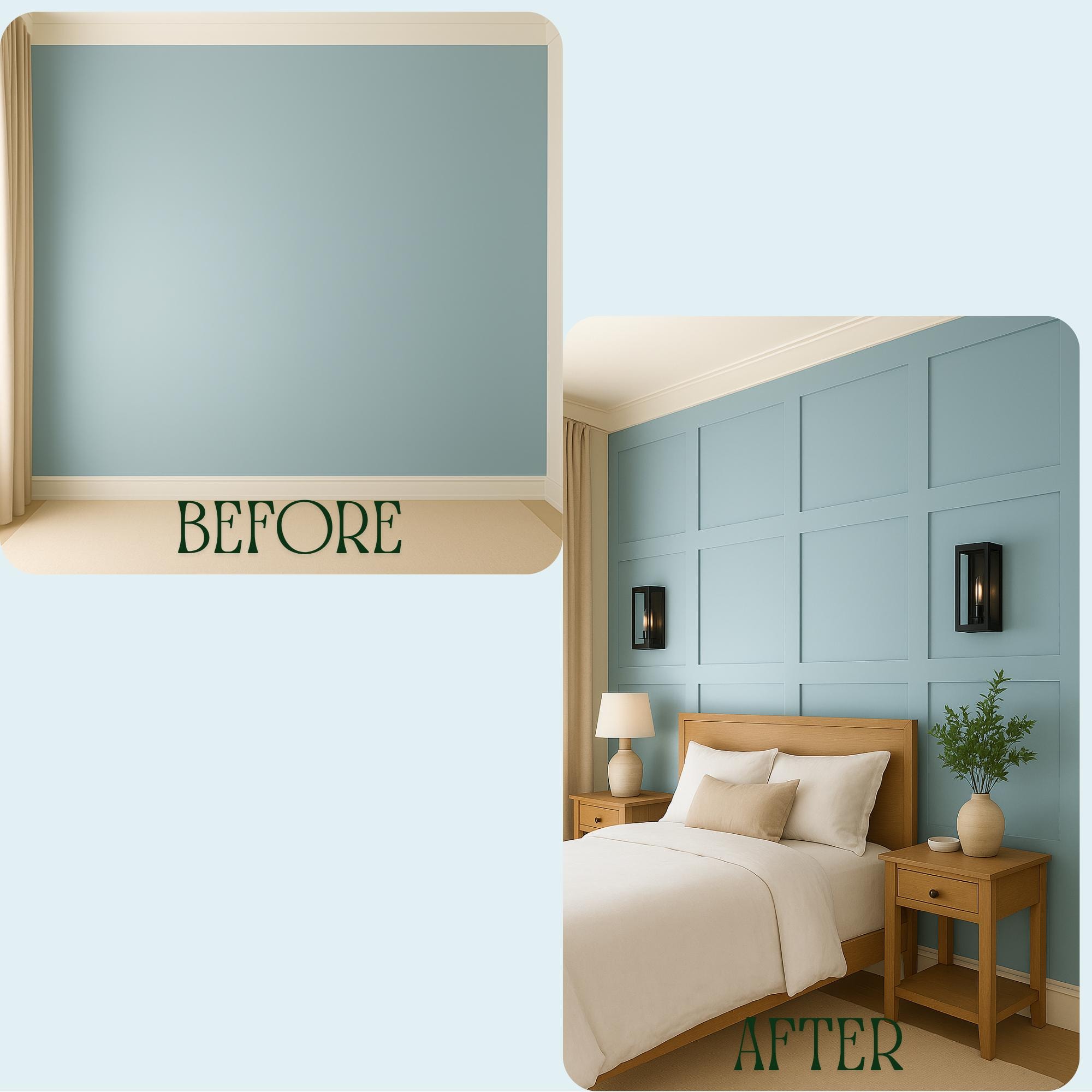 Custom Wall Art,diy Wall Molding Kit: CNC Cut MDF Wainscoting Panel ...