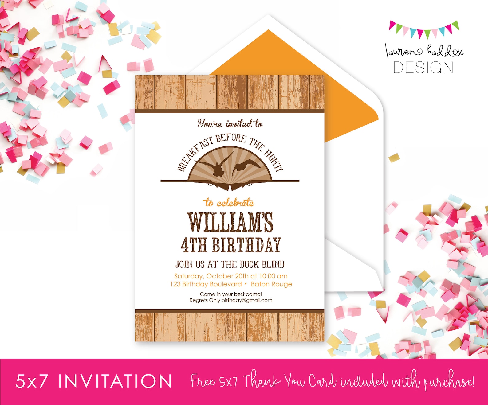 Duck Hunting Invitation Duck Hunting Birthday Party Duck | Etsy