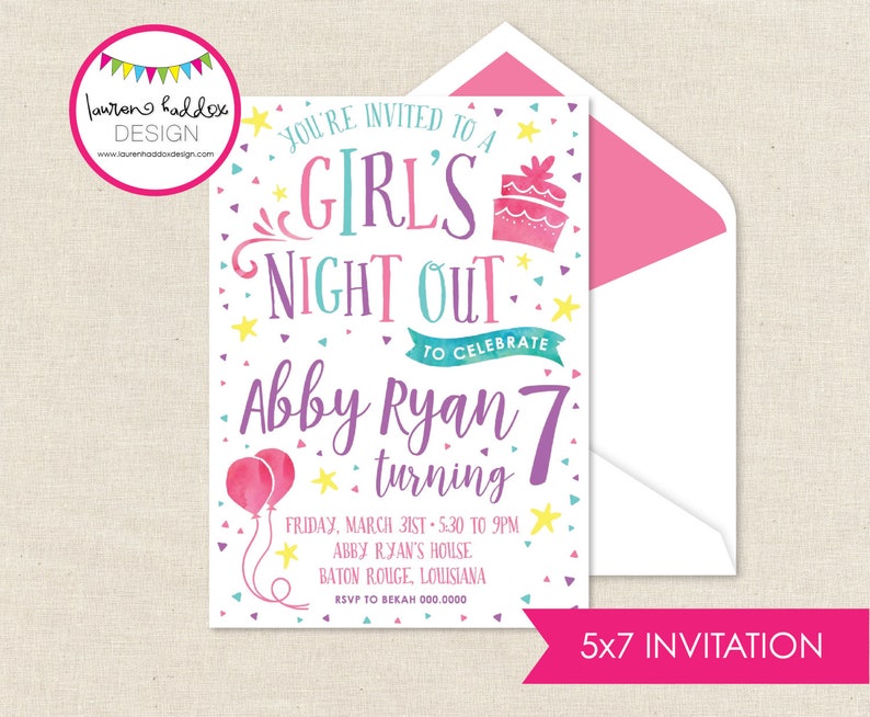 Girls Night Out Birthday Invitation Girls Night Girls Night - Etsy