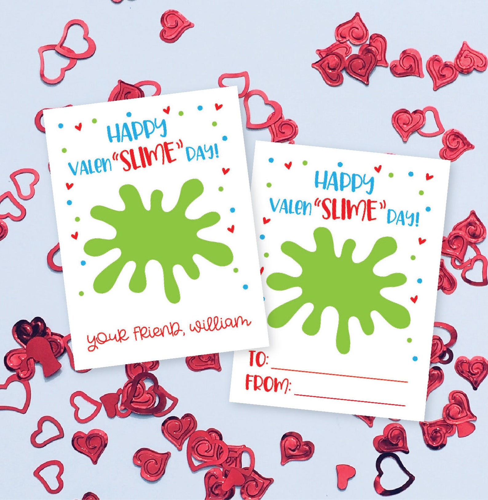 Slime Valentine Valenslime Day Tag Slime Valentine Tag - Etsy