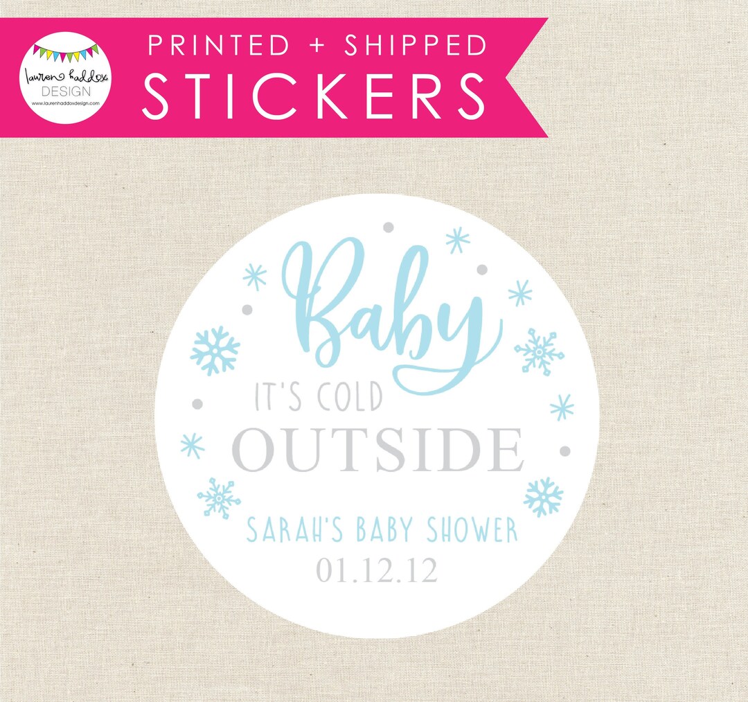 Baby It's Cold Outside Stickers Baby Shower Stickers - Etsy
