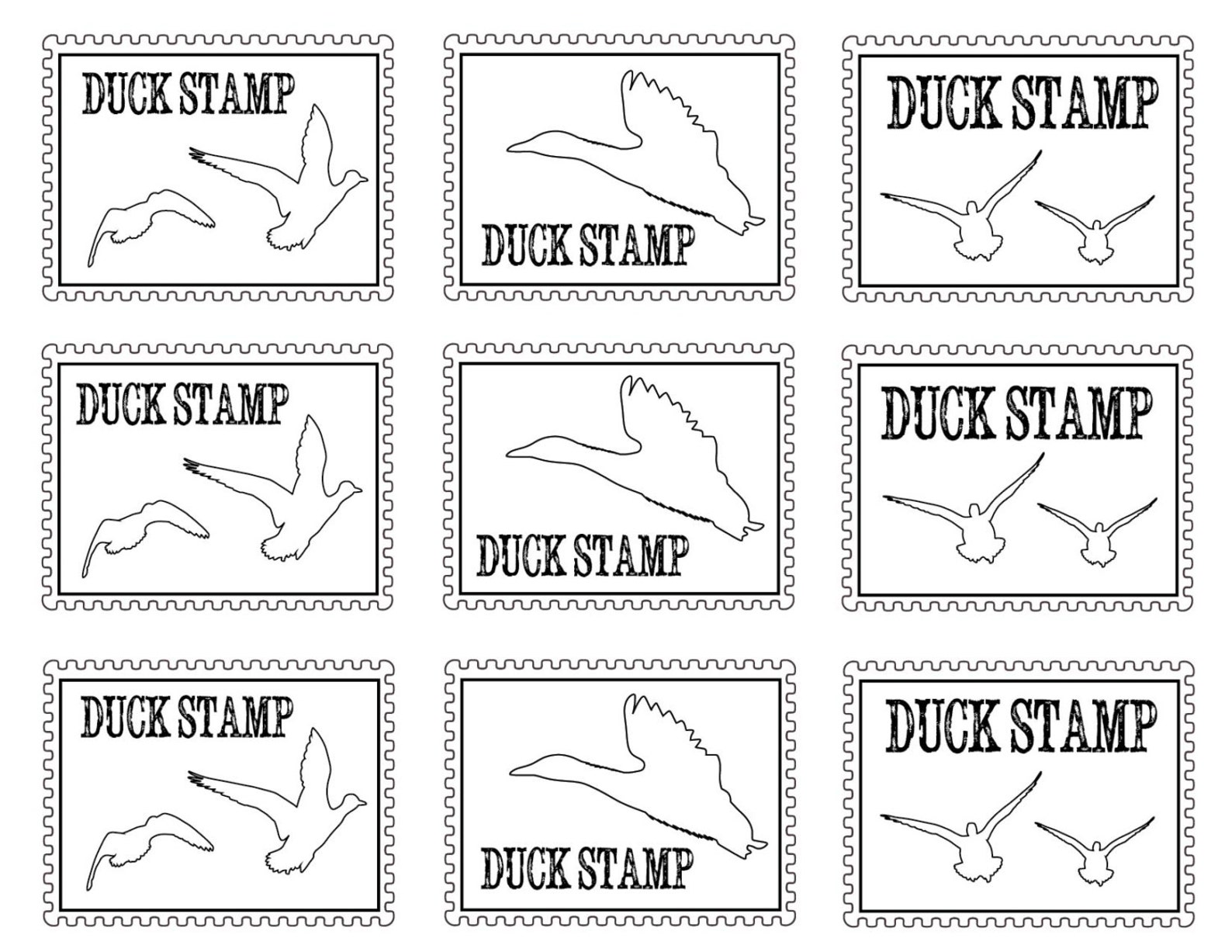 DIY Printable Duck Stamps Coloring Sheet | Etsy