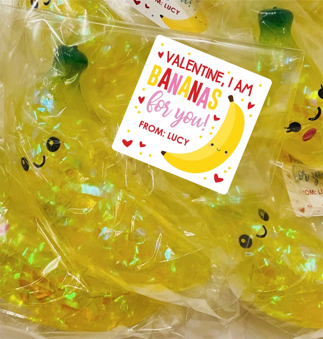 Squishy Banana Valentines Day, Valentines Day Tag, Squishy Banana ...