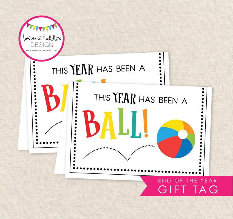 This Year Has Been a Ball Beach Ball Favor Tag End of the - Etsy